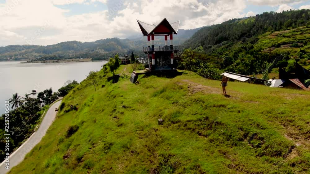 Traveling Footage of a Batak Shrine, a tourist spot in a village near ...