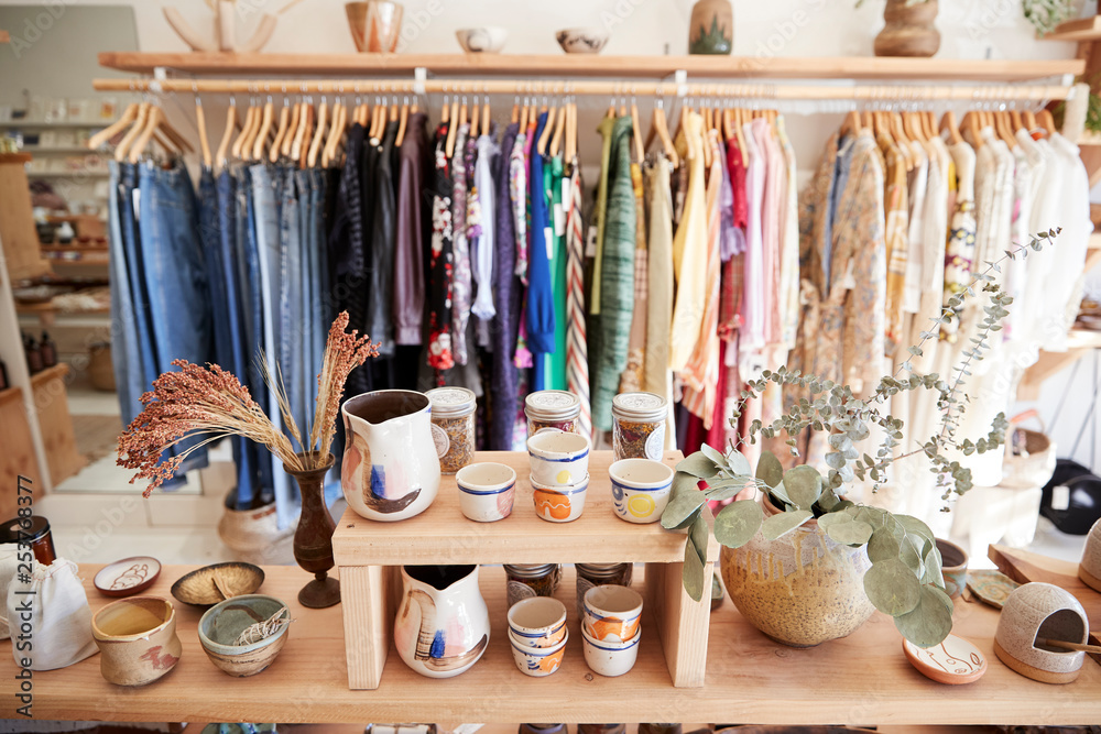 Interior Of Independent Gift And Fashion Store Without Customers Stock ...