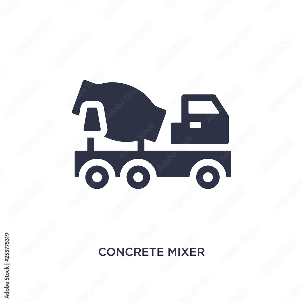 concrete mixer icon on white background. Simple element illustration ...