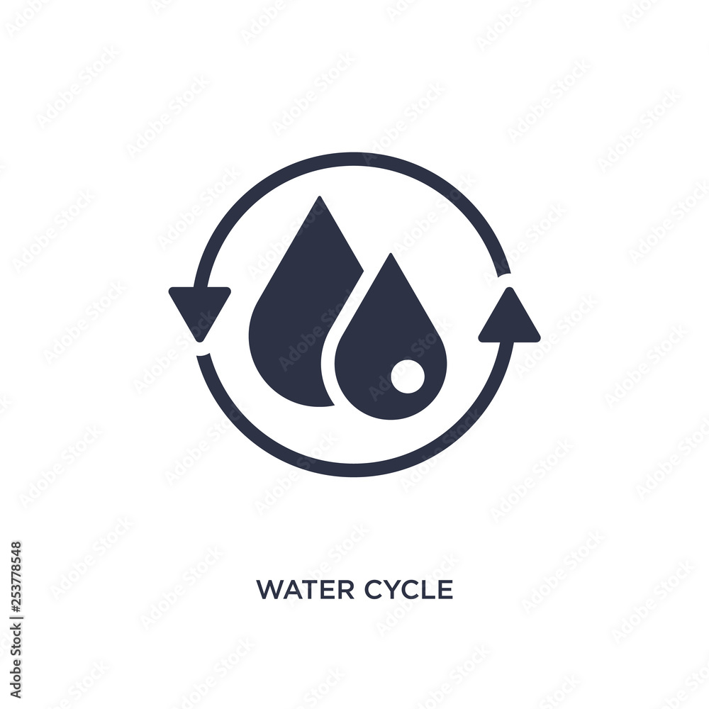 water cycle icon on white background. Simple element illustration from ...
