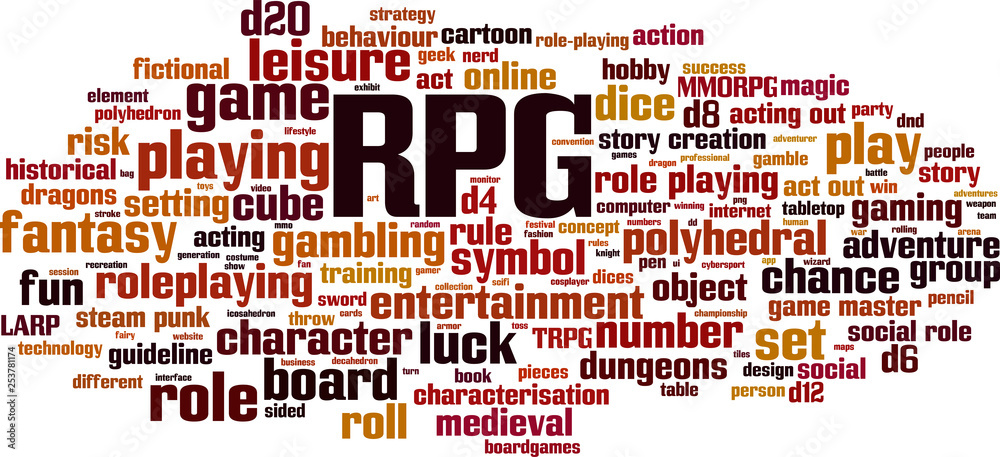RPG word cloud Stock Vector | Adobe Stock