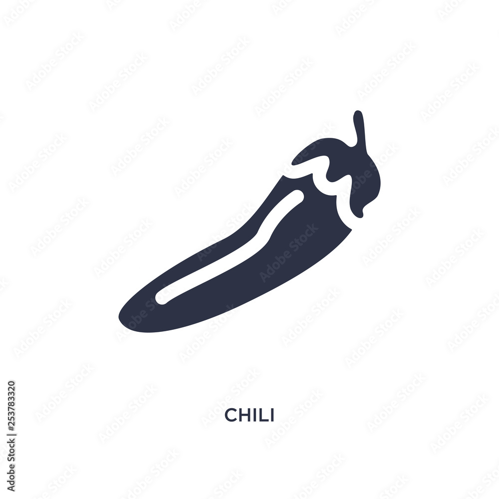 chili icon on white background. Simple element illustration from fruits ...