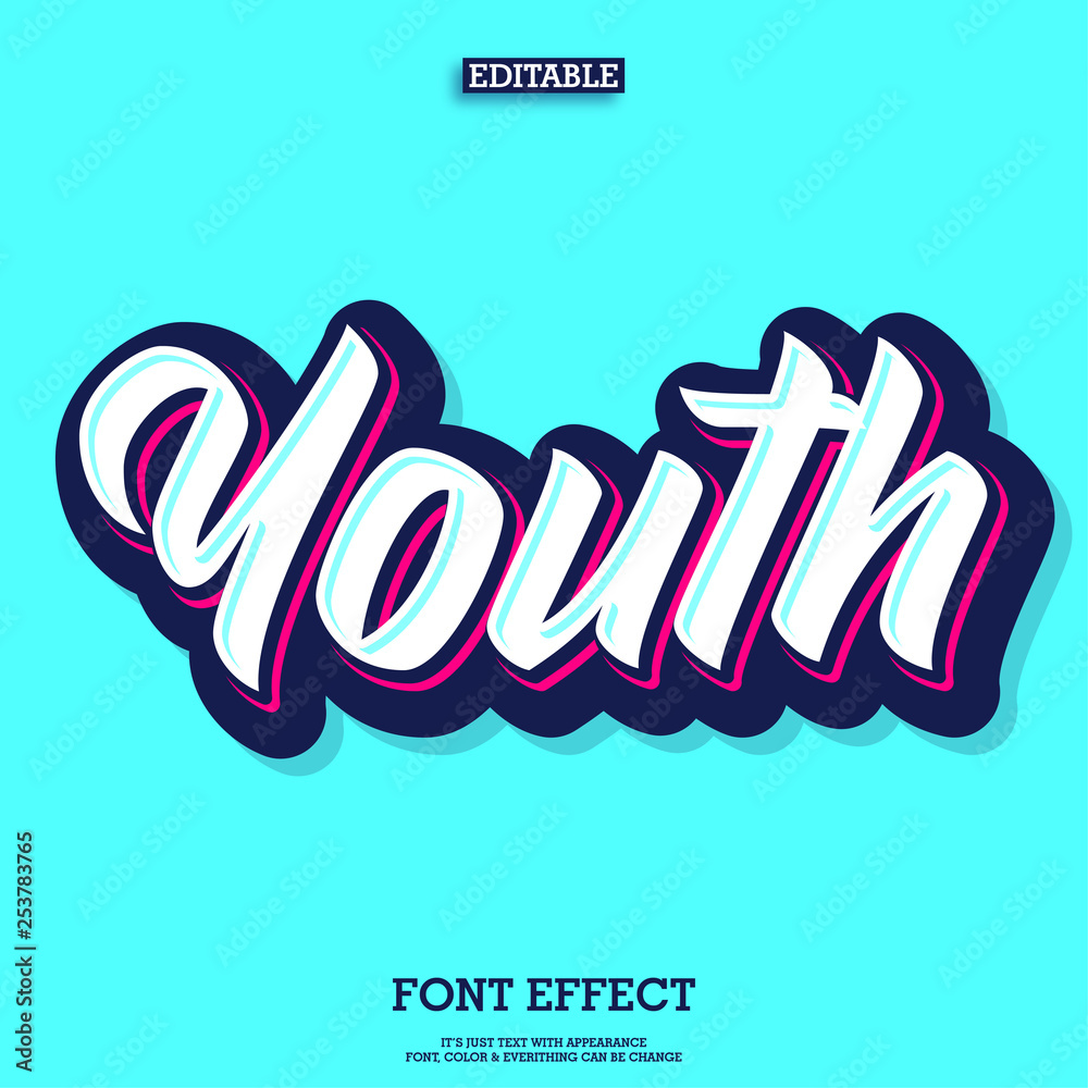 modern trendy bold brush script font with highlight and shadow custom ...