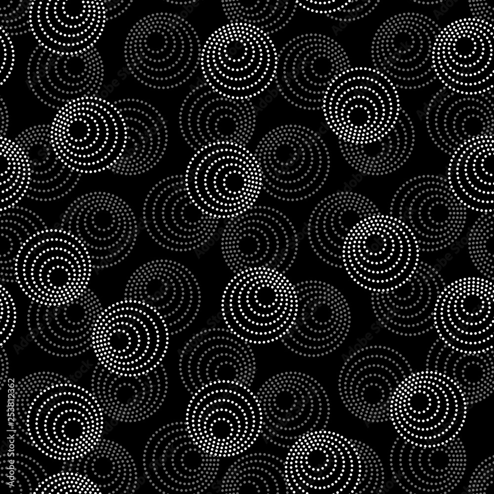 Concentric circles with dotted outline in two colors. Seamless ...