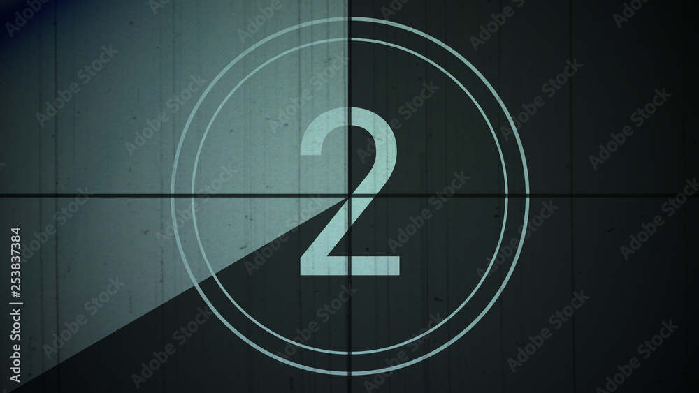 Film Vintage countdown number 2. Movie film strip with countdown number ...