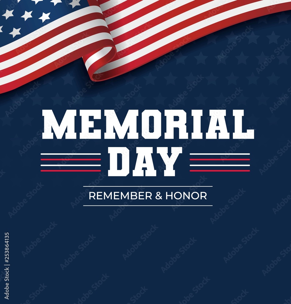 Happy Memorial Day background. National american holiday illustration ...