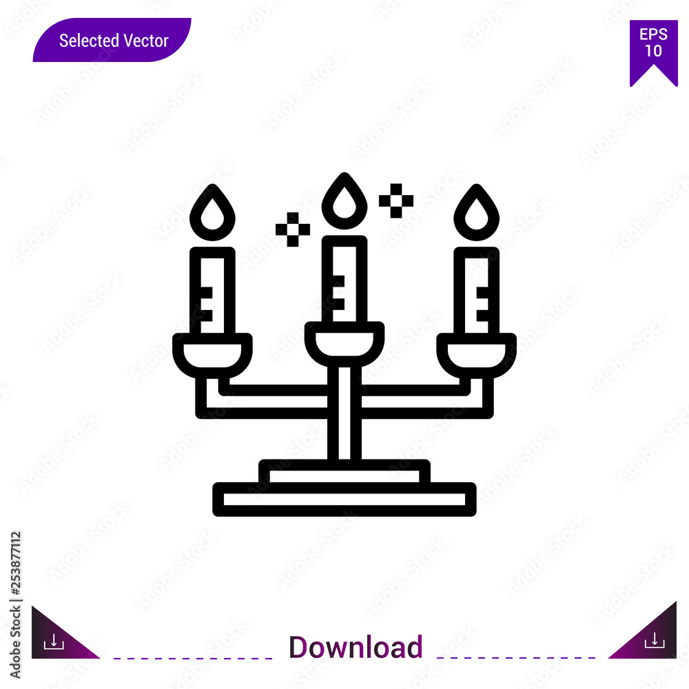 candelabra vector icon. Best modern, simple, isolated, flat icon for ...