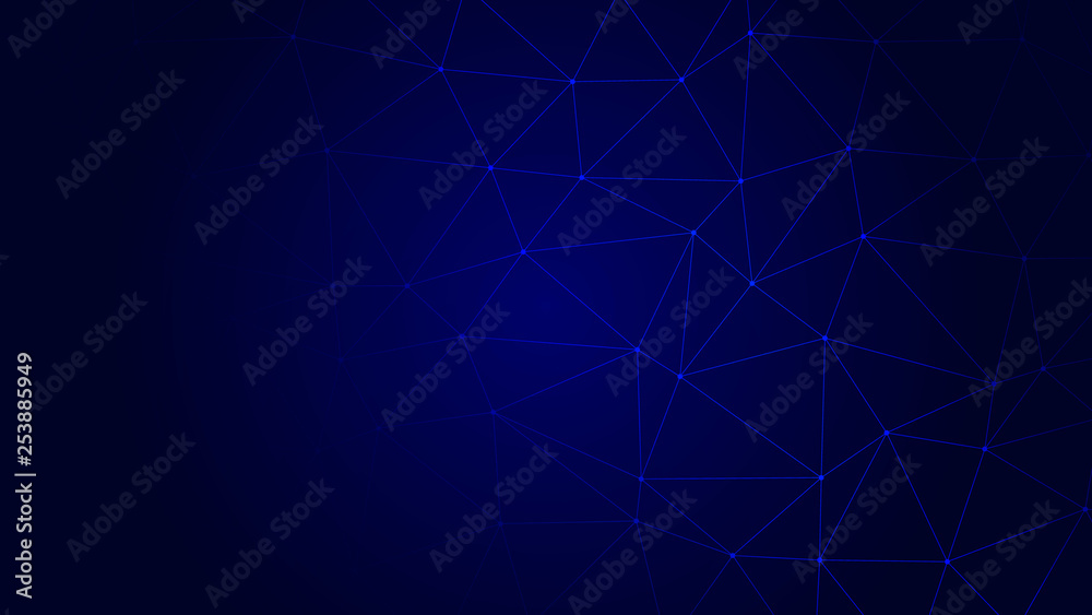 Trendy Dark Blue Polygonal Triangle Technology BG Stock Vector | Adobe ...