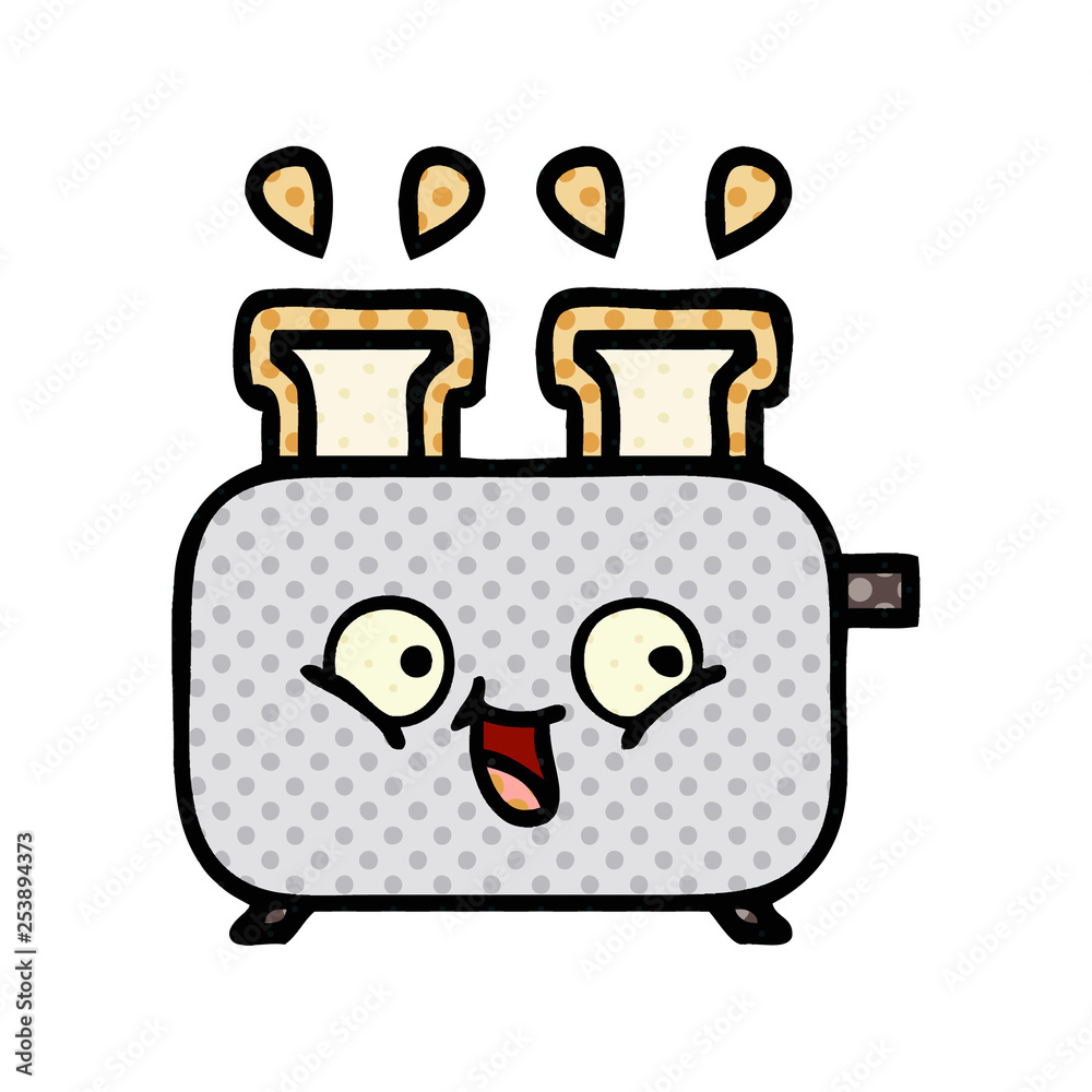 comic book style cartoon of a toaster Stock Vector | Adobe Stock