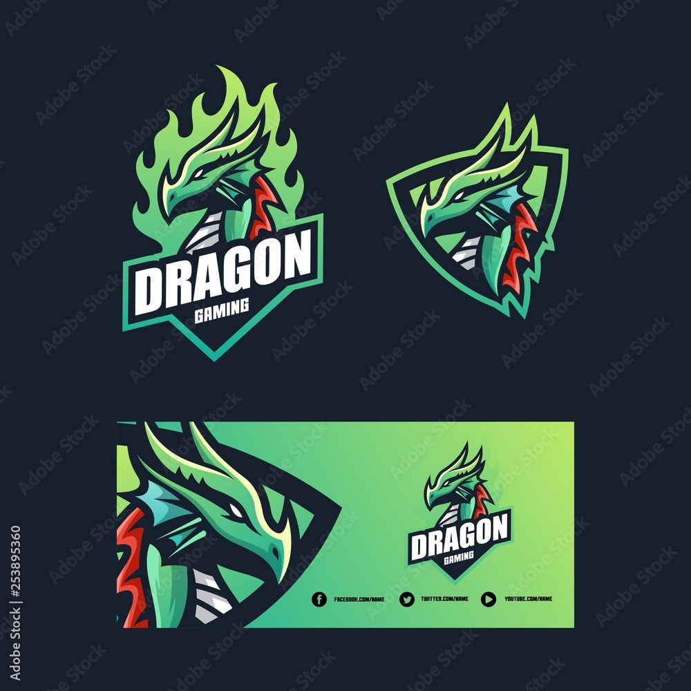 Dragon Concept illustration vector Design template Stock Vector | Adobe ...
