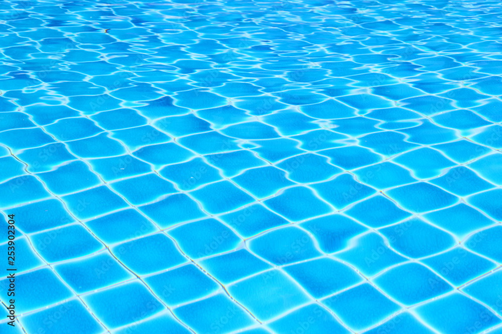 water in swimming pool with blue tile Stock Photo | Adobe Stock