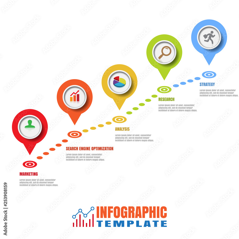 Business road map timeline infographic pointers design for abstract ...