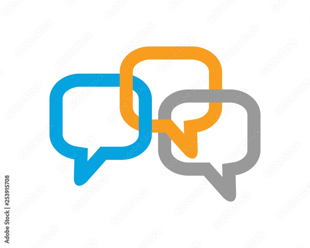 group chat logo icon template Stock Vector | Adobe Stock