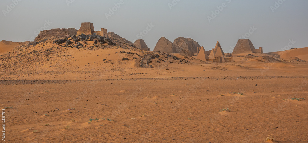 Pyramid of the Black Pharaohs of the Kush Empire in Sudan, Africa Stock ...