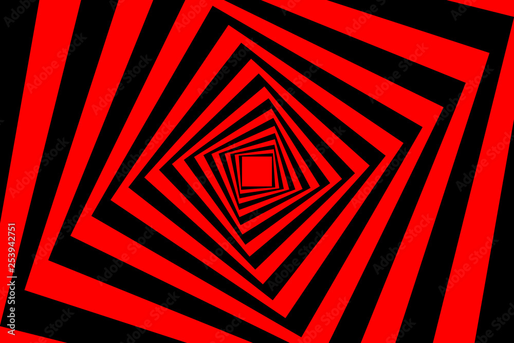 Rotating concentric squares, Square optical illusion pattern - black ...