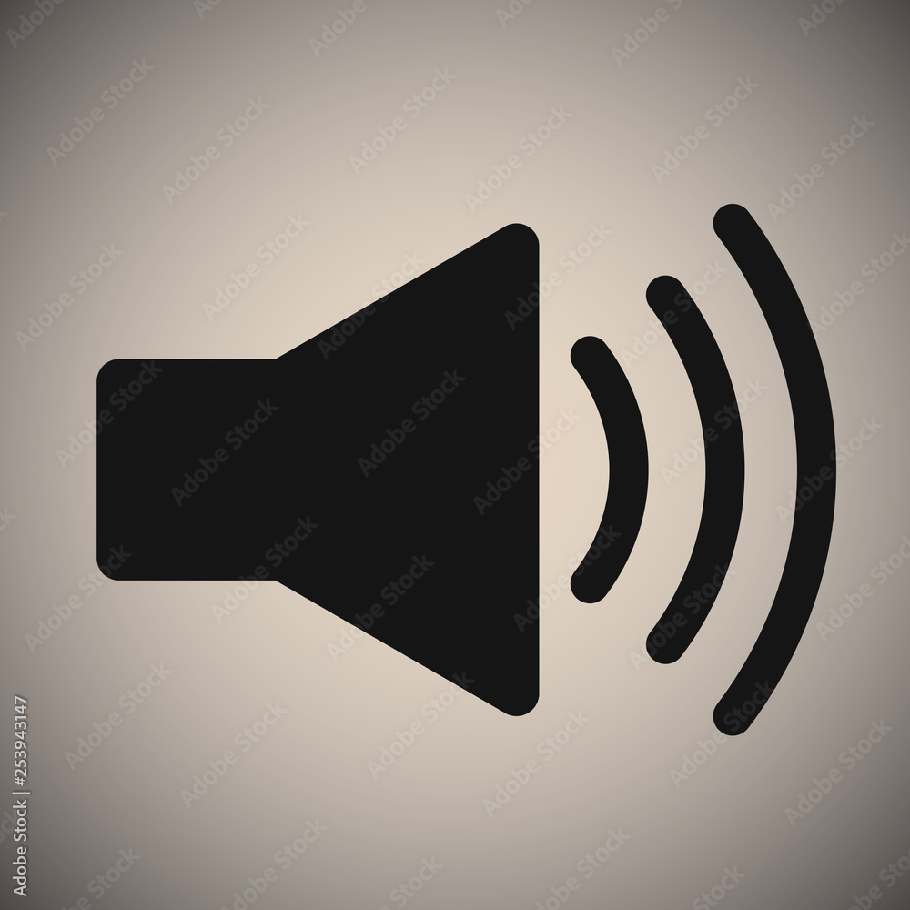 Speaker volume icon, audio voice sound symbol, media music vector ...