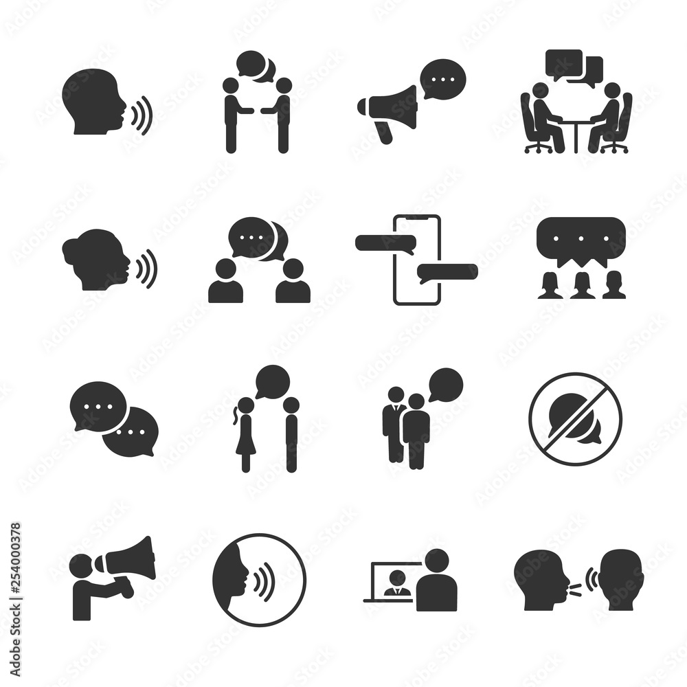 Vector set of talking people icons. Stock Vector | Adobe Stock