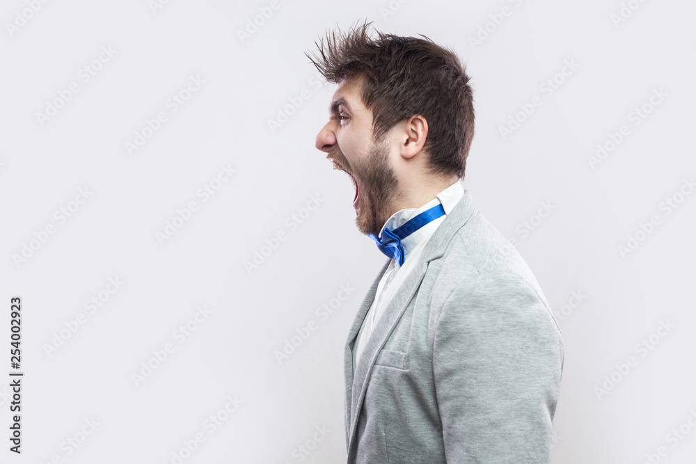 Angry Man Standing Profile