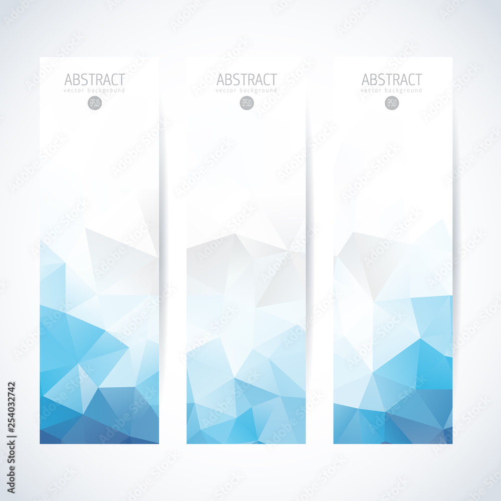 Vector banners set blue triangle background Stock Vector | Adobe Stock