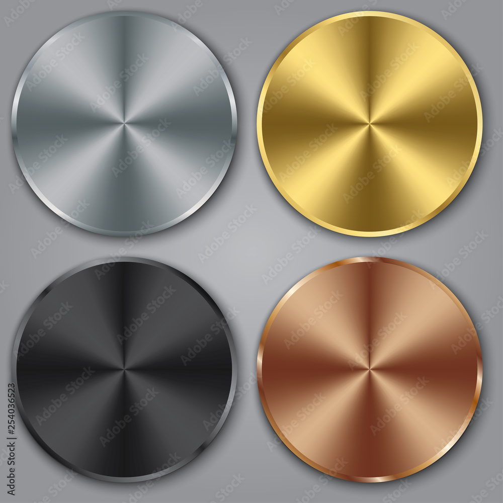 Metal templates set with texture, metal button set with texture, silver ...