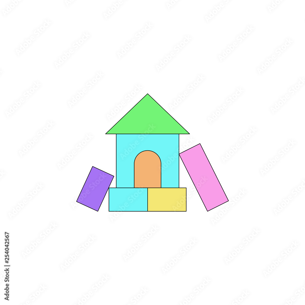 cartoon lego home toy colored icon. Signs and symbols can be used for ...