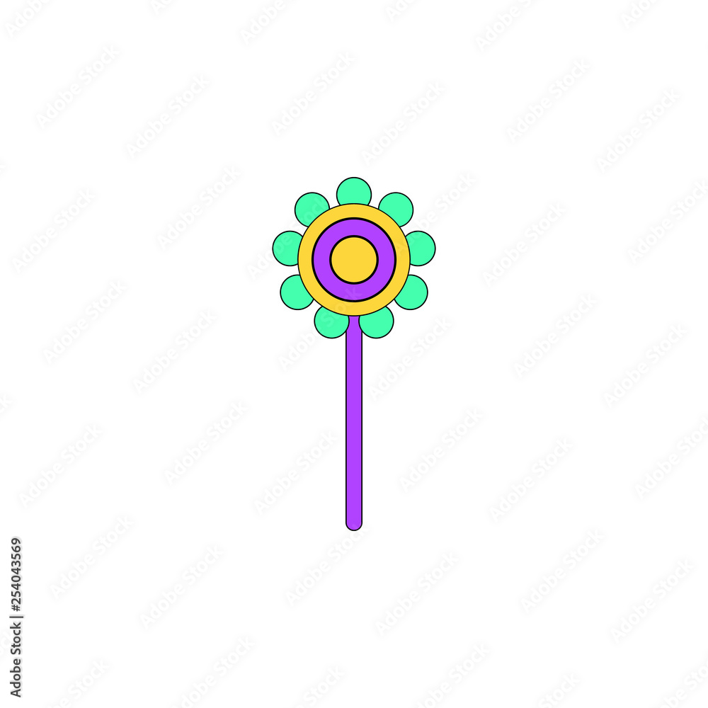 cartoon rattle toy colored icon. Signs and symbols can be used for web ...