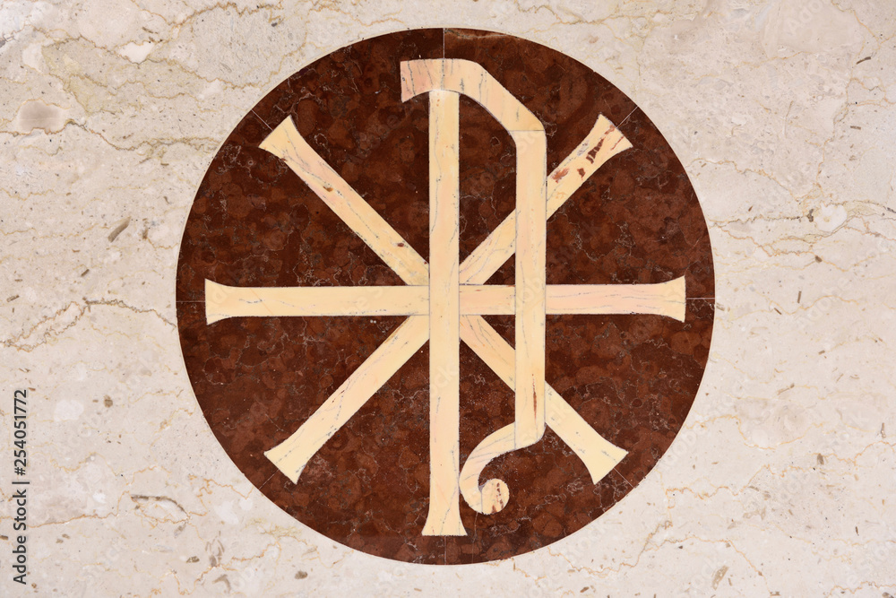 Christian Chi Rho PX symbol for first two Greek letters of Christ on ...