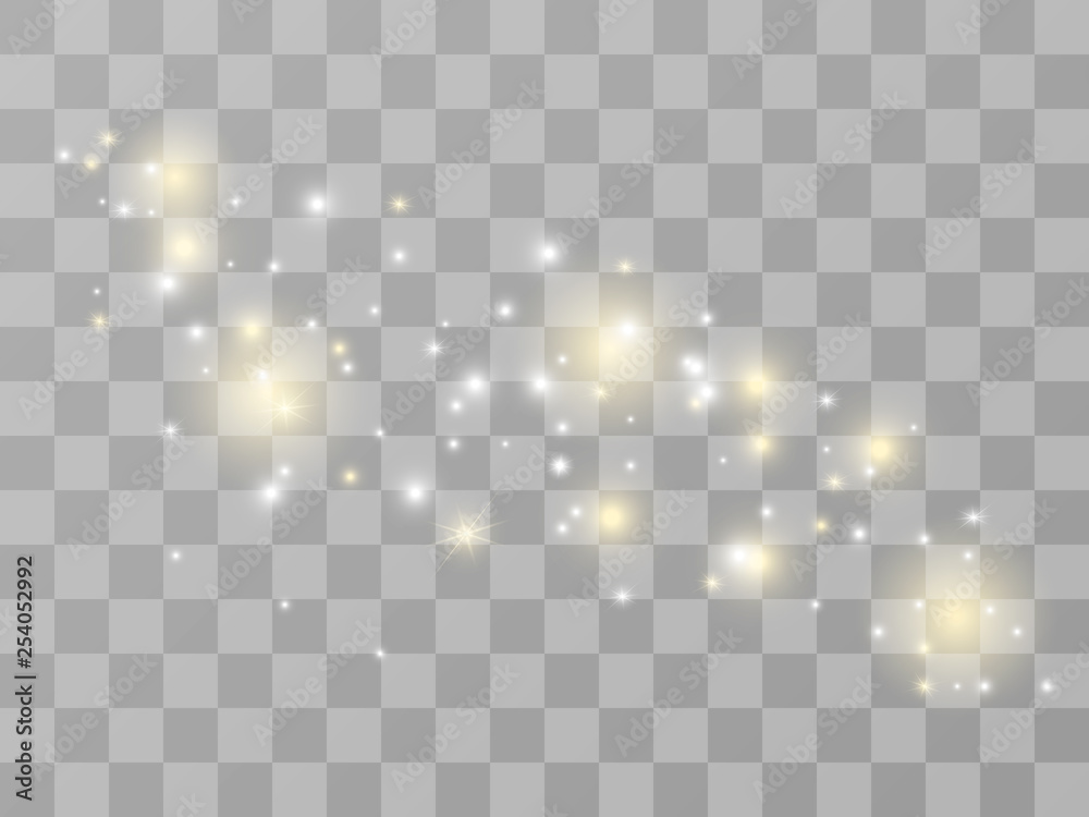 Vector sparkles on transparent background. Christmas abstract pattern ...