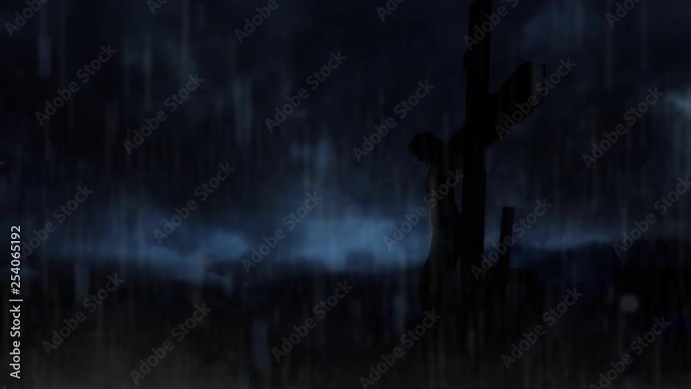 Heaven Weeps Good Friday on the Cross 4K features a side view ...