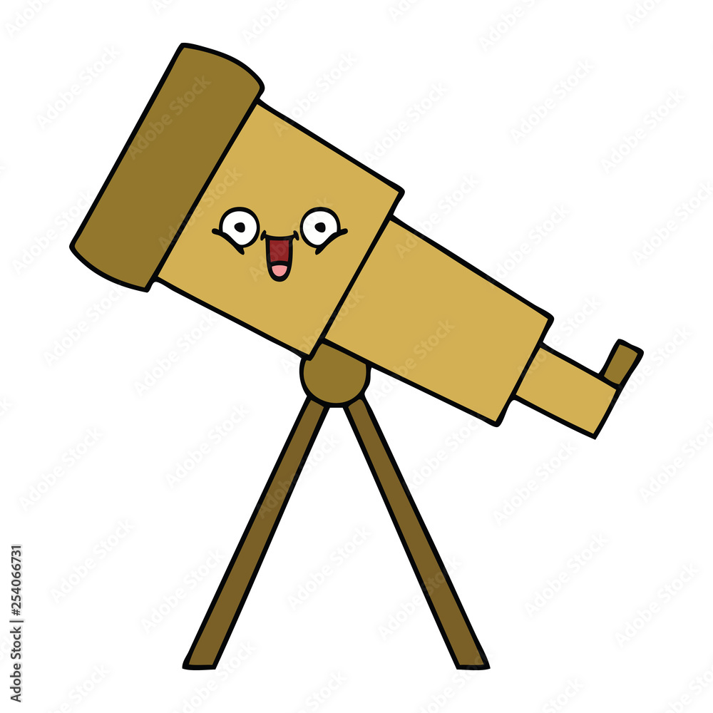 cute cartoon telescope Stock Vector | Adobe Stock