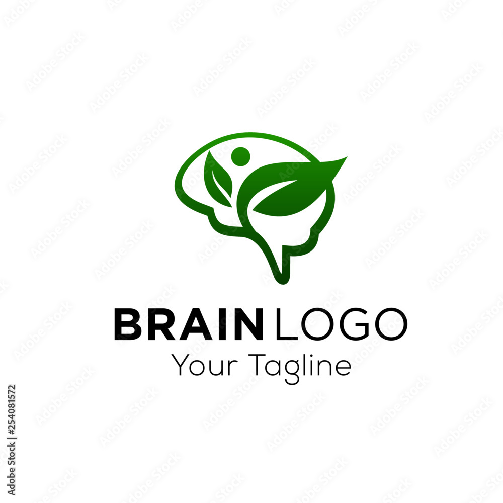 Brain Logo Design Vector Template Stock Vector | Adobe Stock