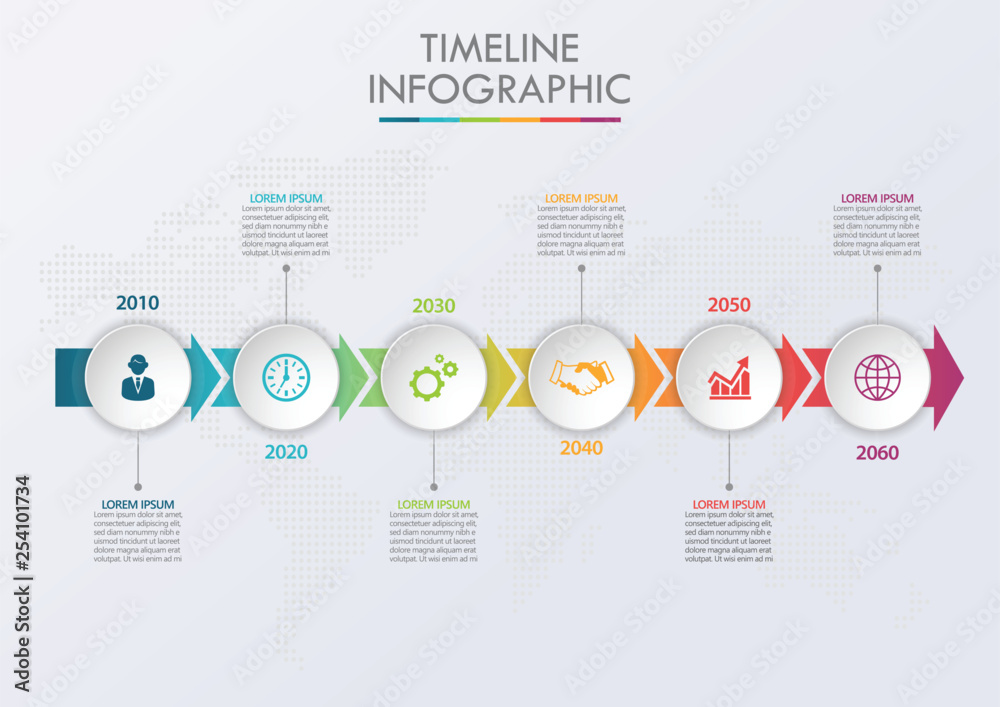 Business data visualization. timeline infographic icons designed for ...