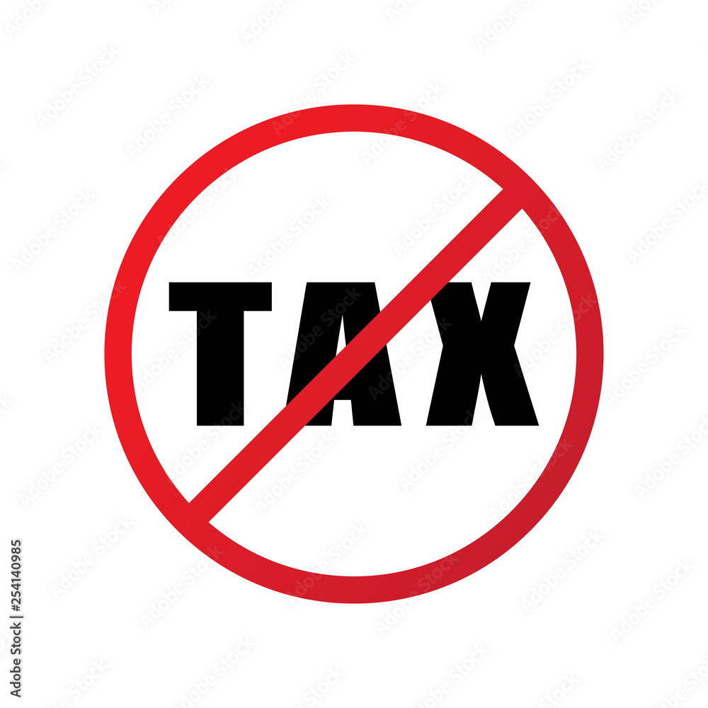No tax sign Stock Vector | Adobe Stock