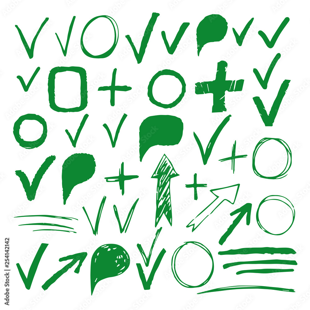 Hand drawn sketch marker, brushed signs, arrows Stock Vector | Adobe Stock