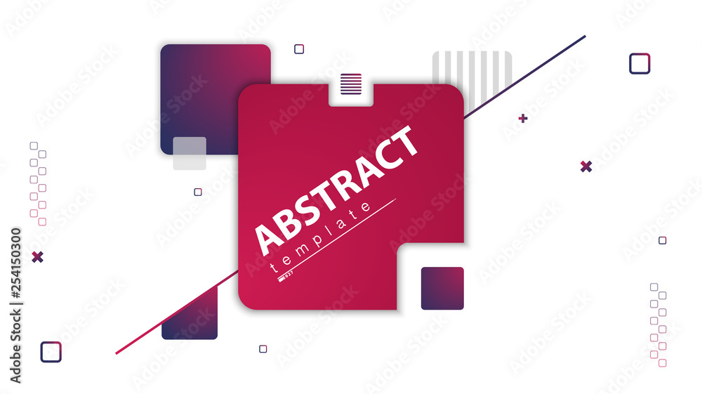 Modern abstract vector banner. Flat geometric square shapes with ...