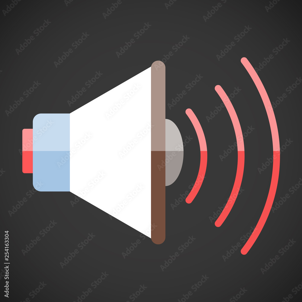 Speaker volume icon, audio voice sound symbol, media music, vector ...