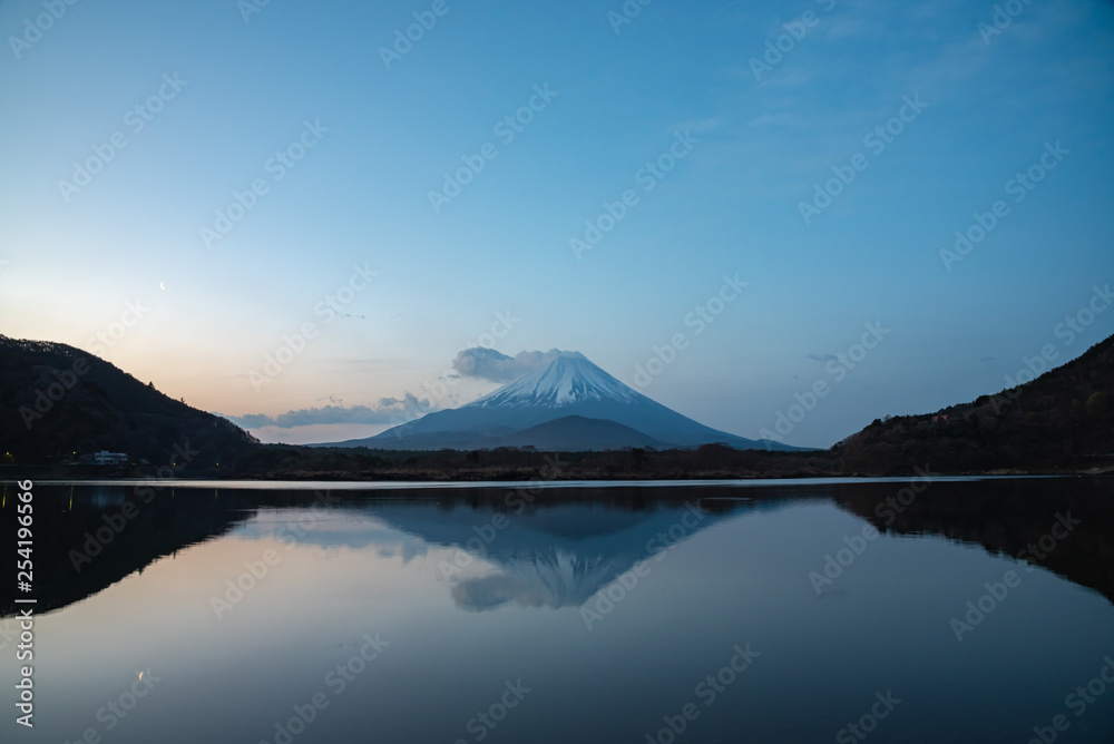 Mount Fuji, the World Heritage, view at Lake Shoji ( Shojiko ) in the ...