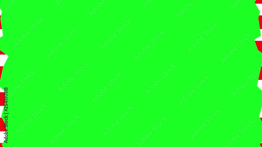 American flag being ripped in two green screen chroma key transition ...