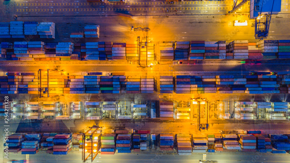 Container Terminal Container yard at Deep water port Stock Photo ...