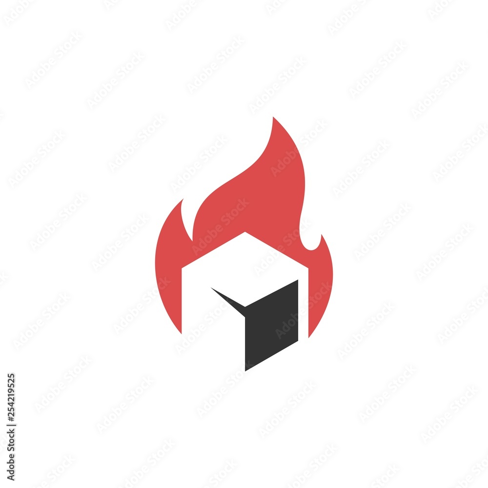 fire flame box cube logo vector icon illustration Stock Vector | Adobe ...