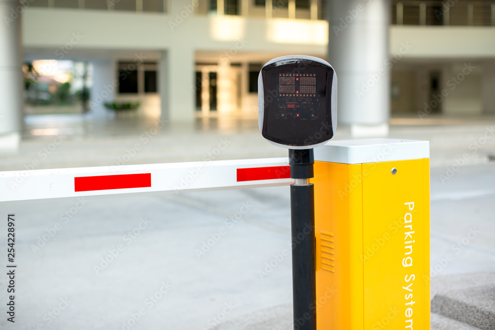 car park automatic entry system. Security system for building access ...