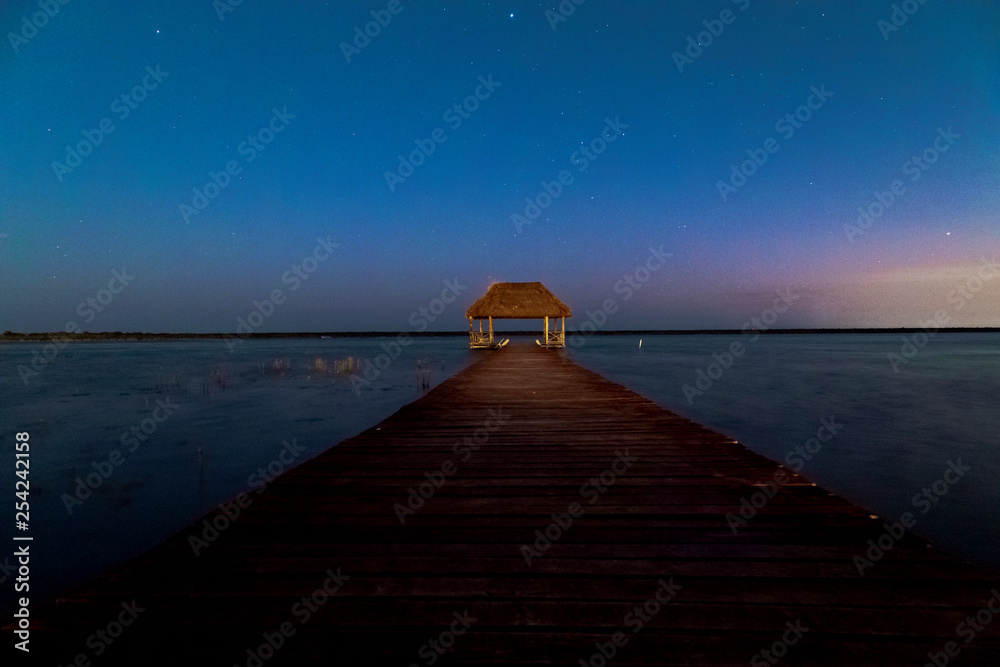 Night photography, night of stars in the lagoon of the seven colors, in ...
