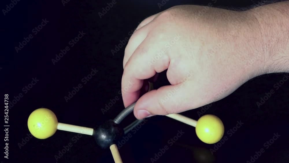 Ball and stick model of ethene with a double bond being moved around on ...