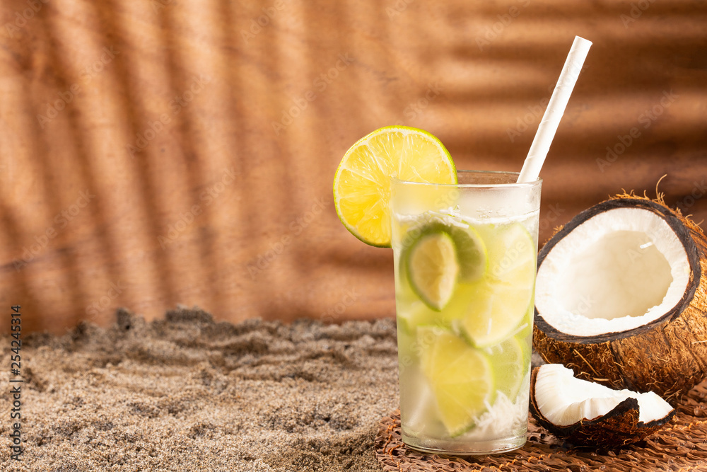 Coconut juice with lemon - Cocos nucifera Stock Photo | Adobe Stock