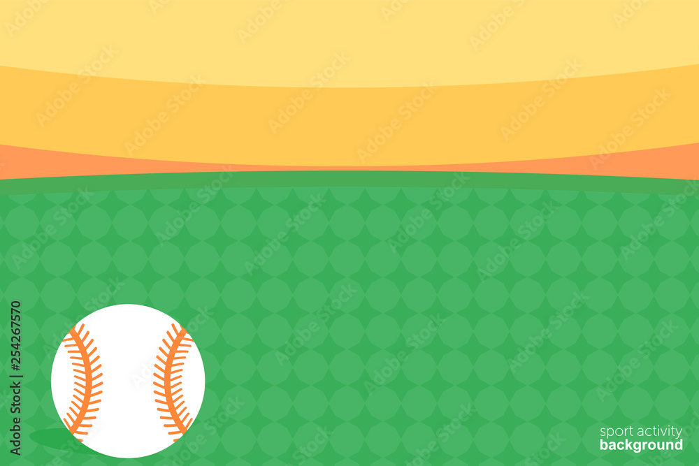 Vector Illustration. Baseball ball icon. Ball field background in rhomb ...