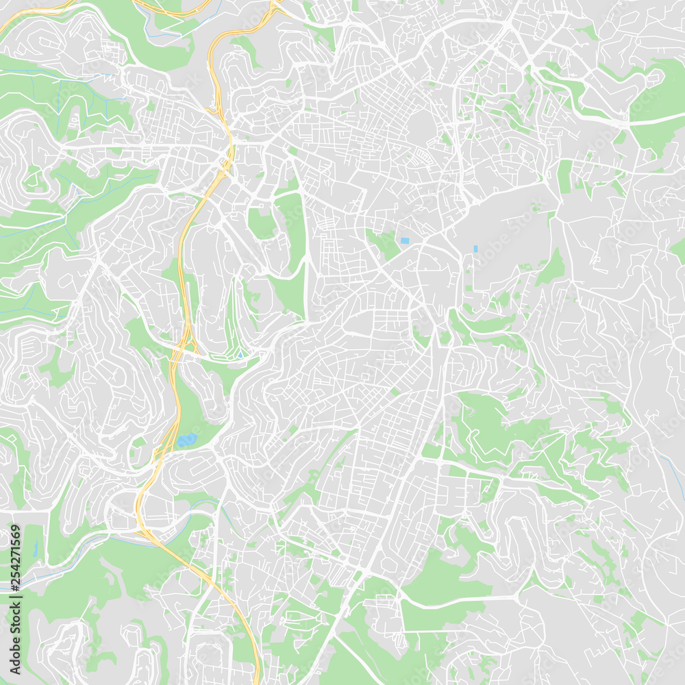 Downtown vector map of Jerusalem, Israel Stock Vector | Adobe Stock