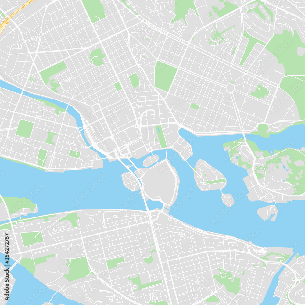 Downtown vector map of Stockholm, Sweden Stock Vector | Adobe Stock