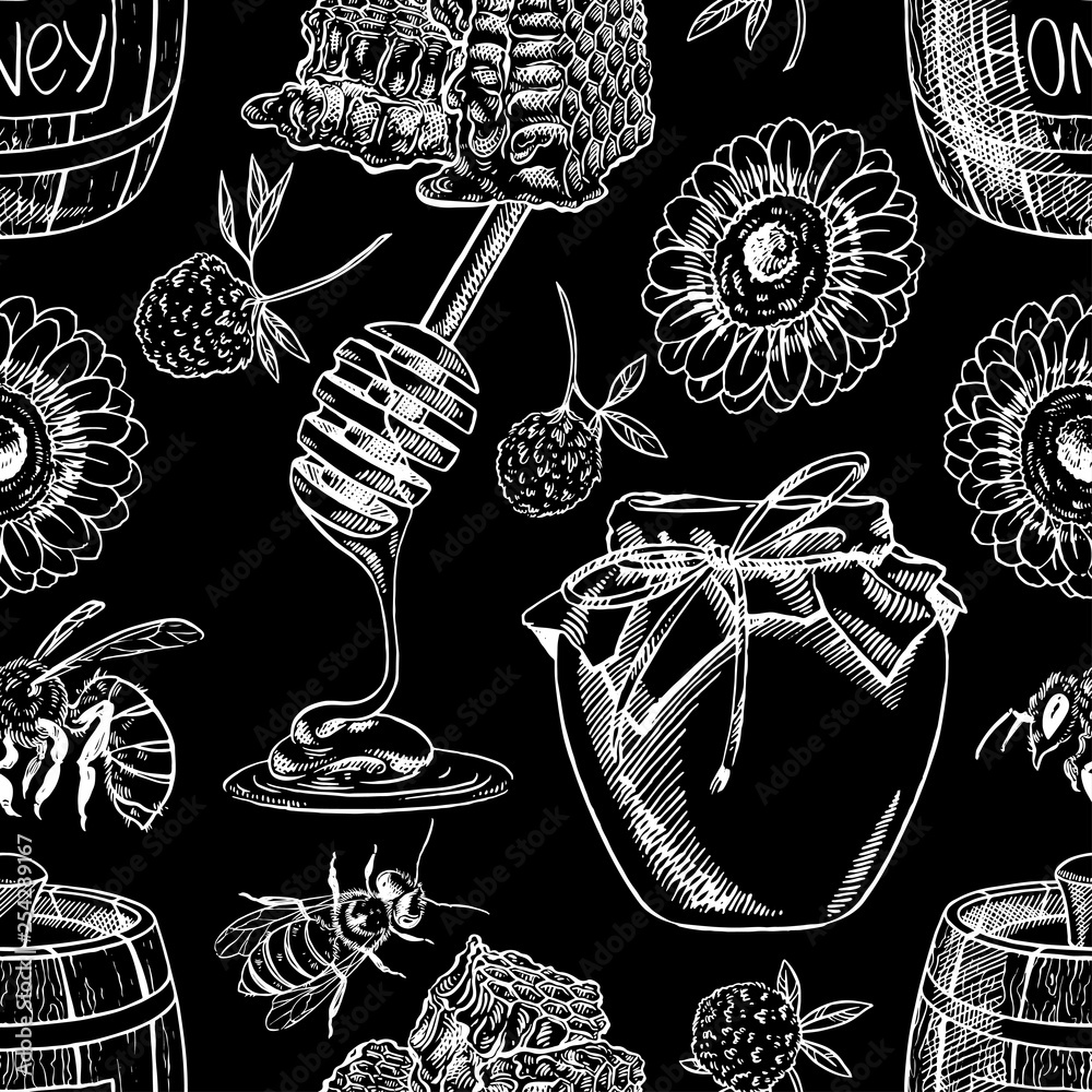 seamless honey background Stock Vector | Adobe Stock