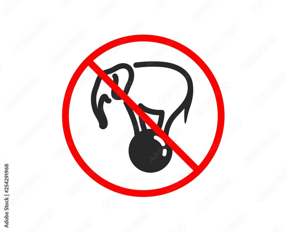 No or Stop. Elephant on ball icon. Circus sign. Amusement park show ...