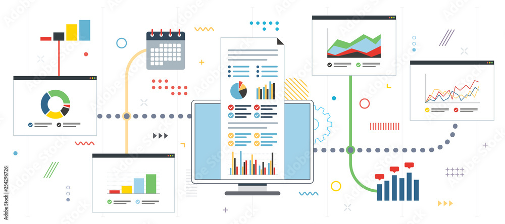 Strategy and monitoring of gains in financial market. Chart or diagram ...